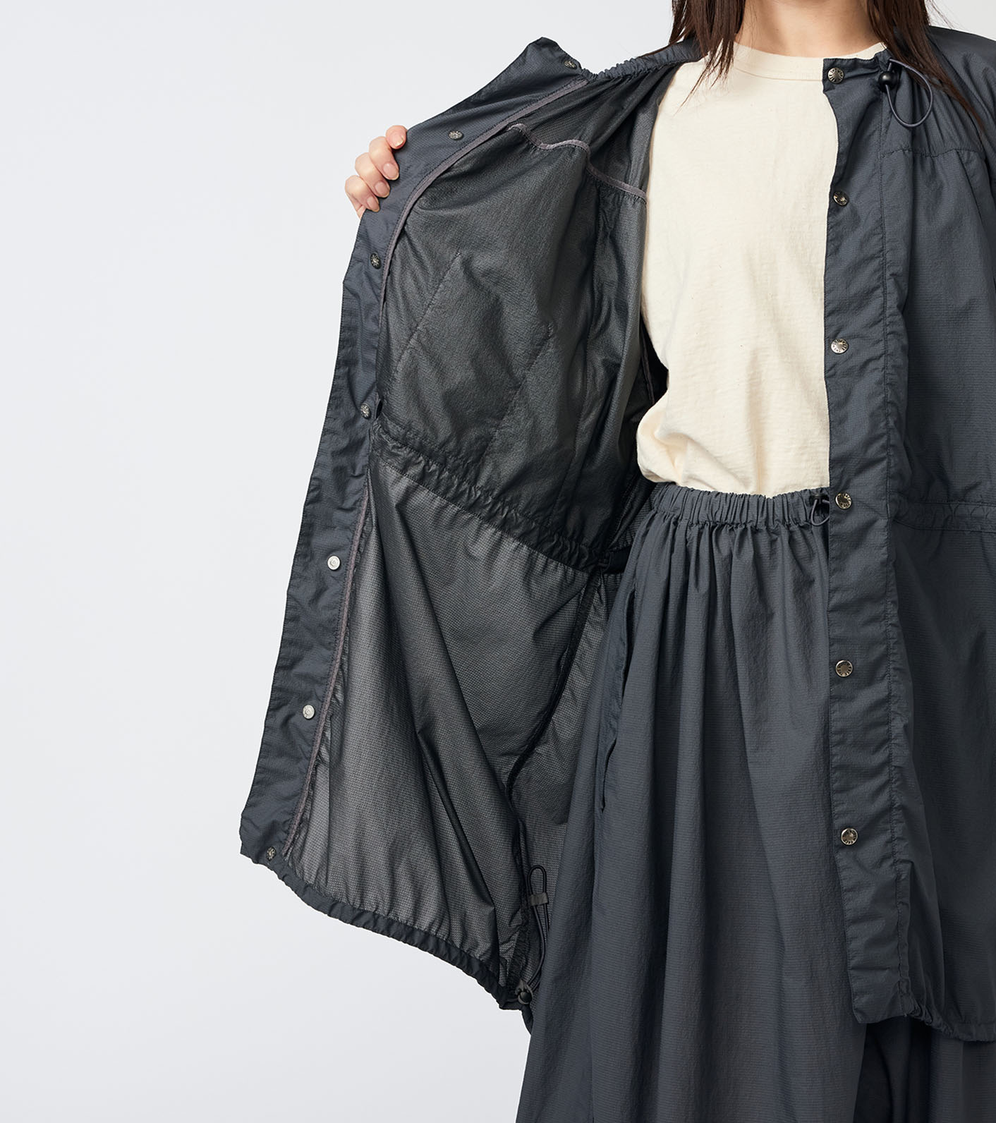 nanamica / Garment Dyed Nylon Field Shirred Coat