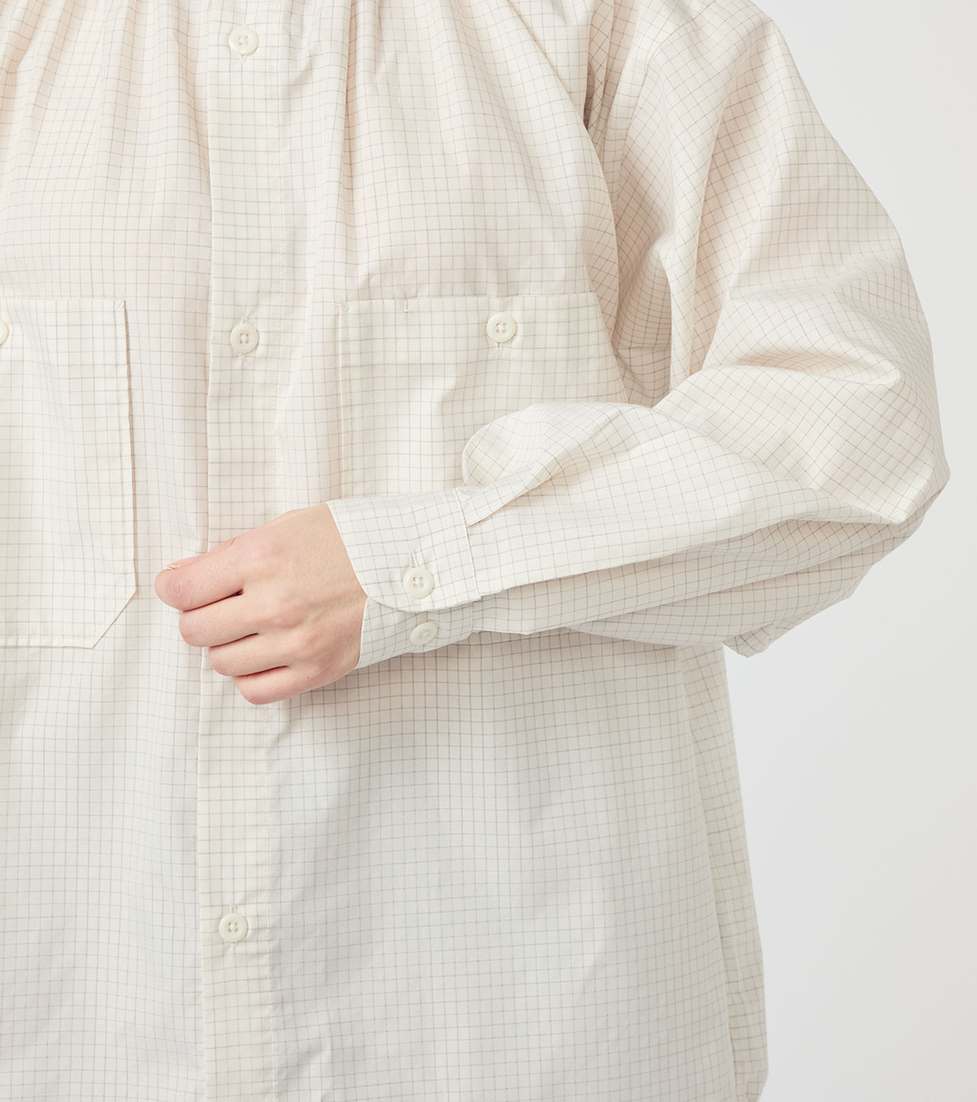 nanamica / Graph Check Field Shirred Shirt